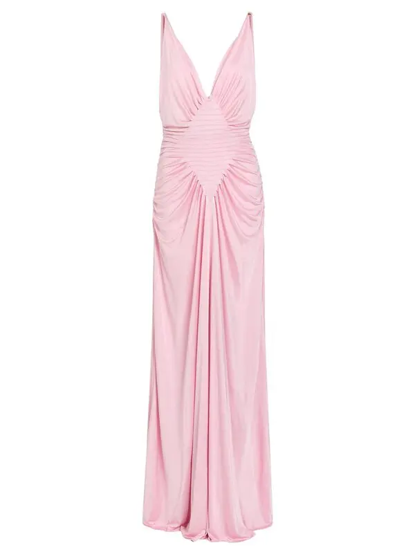 Versace Draped Satin-jersey Gown - Pink