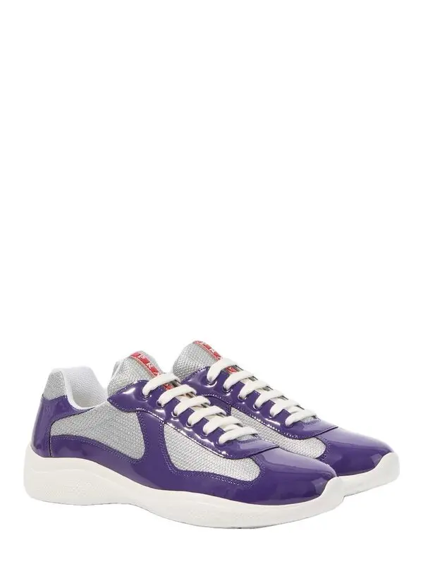 Prada America's Cup Leather-trimmed Sneakers - Purple