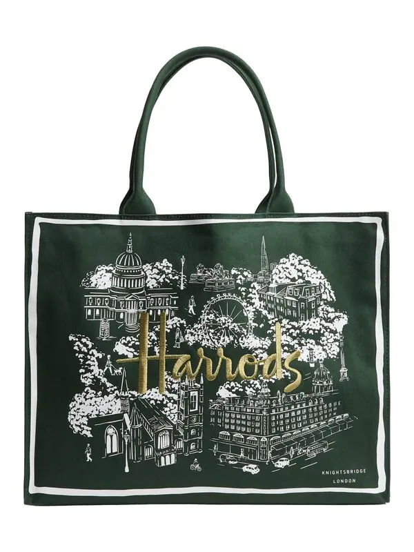 Harrods City Stories Shoulder Tote Bag - Green