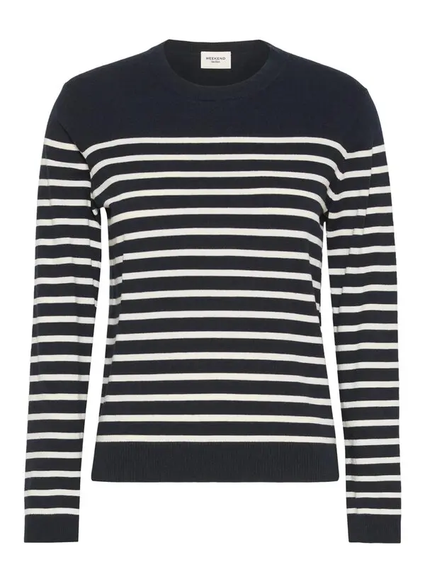 Max Mara Striped Crewneck Sweater - Navy