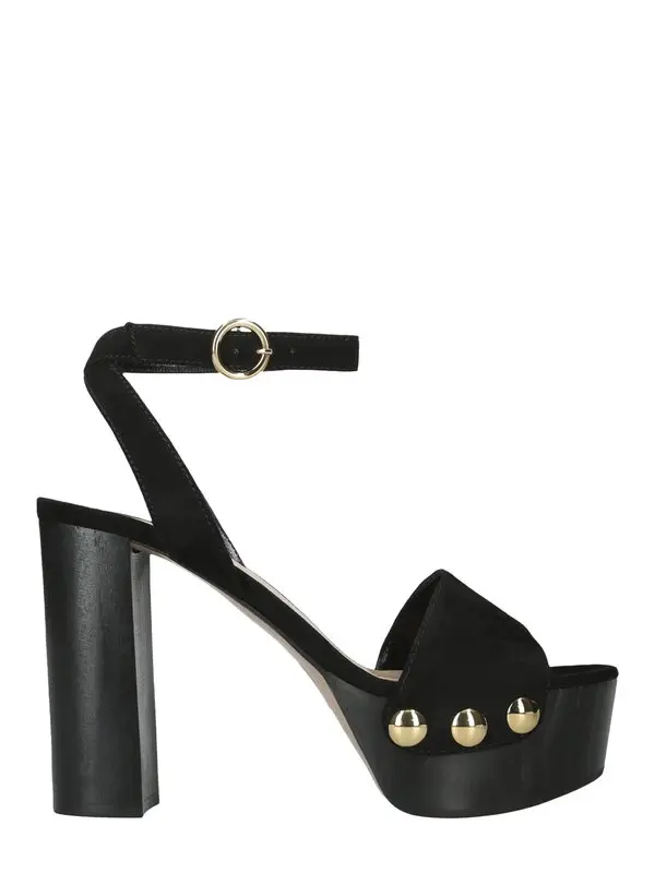GIANVITO ROSSI Suede Ardea Platform Sandals With Embellishment - Black