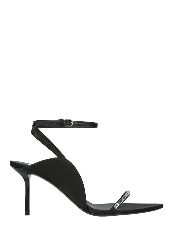 Victoria Beckham Eliza Embellished Leather Heeled Sandals - Black