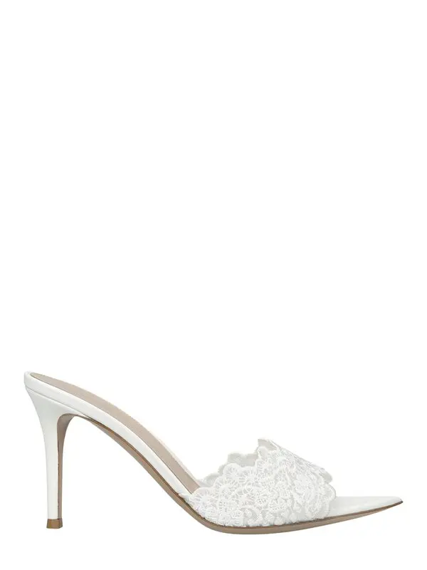 GIANVITO ROSSI Yvonne Lace Mules 85 - White