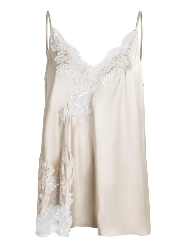 TORLOWEI Silk Lace Camisole - Ivory
