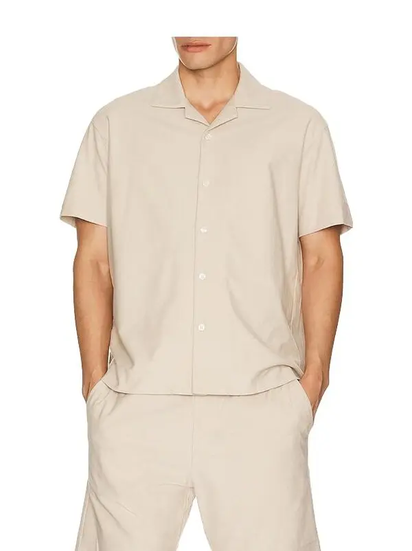 Theory Soft Terry Shirt In Neutral - Warm Silver Cloud