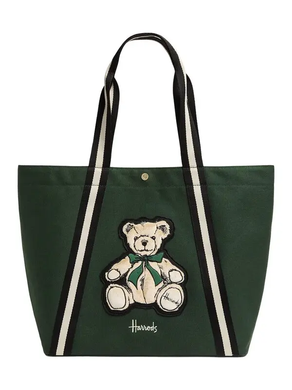 Harrods Medium Henry Bear Tote Bag - Green