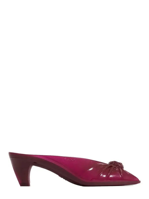 Chloé Transparent Tpu Jelly Mules With Knot Detail - Grenat