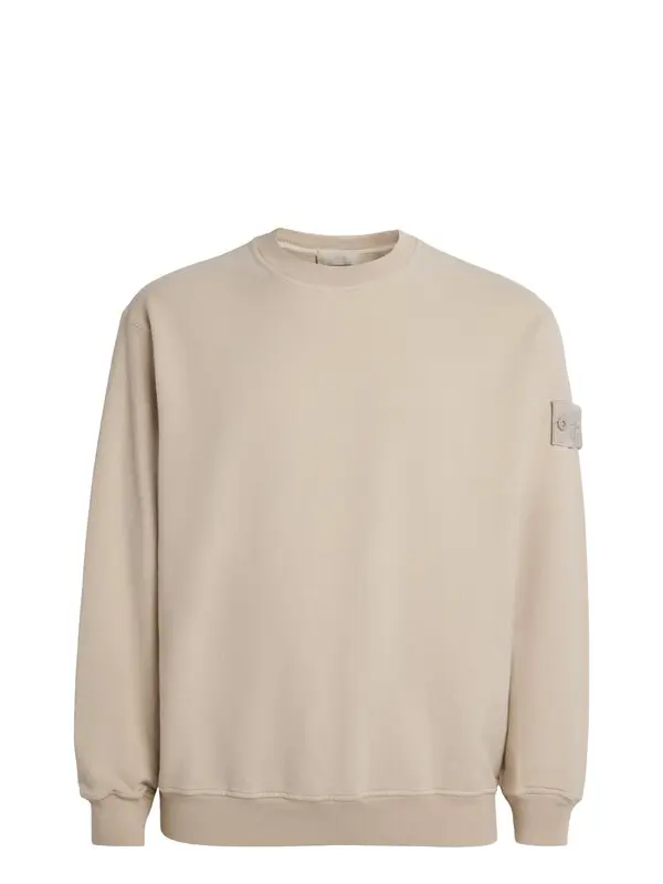 Stone Island Cotton-blend Crewneck Sweatshirt - Beige