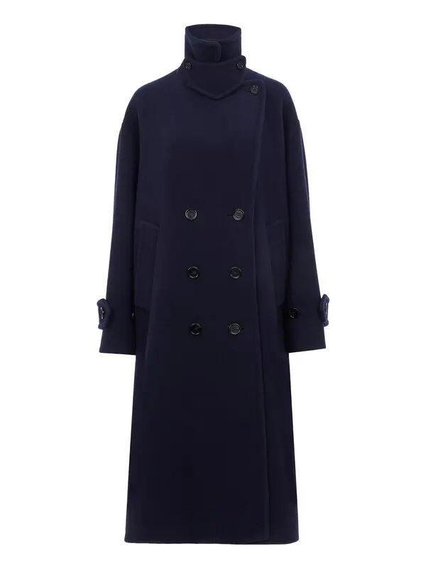Chloé Double-breasted Oversized Wool Coat - Evening Blue