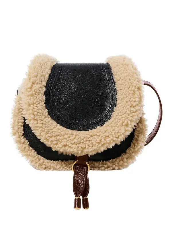 Chloé Sheepskin And Leather Shoulder Bag - Black