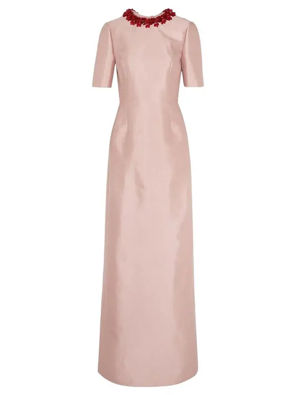 Prada Embellished Wool And Silk-blend Gown - Blush