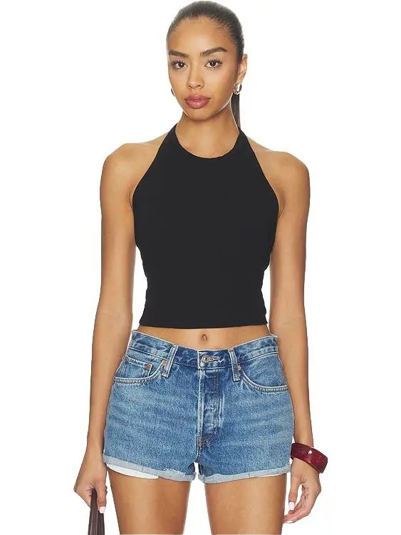 RE/DONE Sylvie Halter Top - Black
