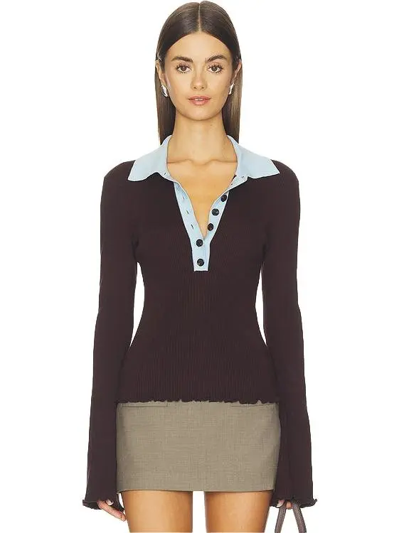 Joe's Jeans The Riley Polo Sweater - Espresso