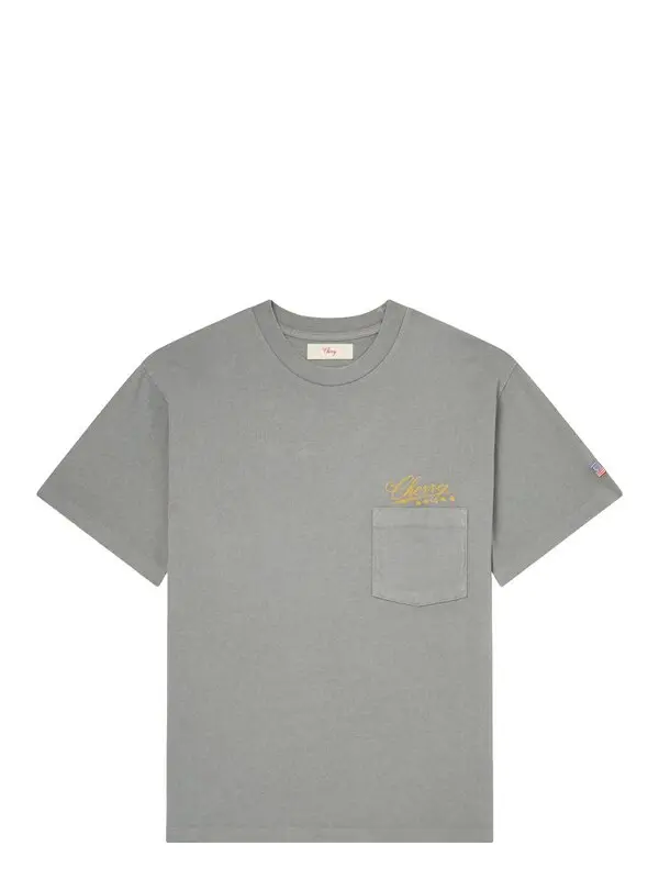 CHERRY LOS ANGELES Logo-embroidered Cotton-jersey T-shirt - Gray
