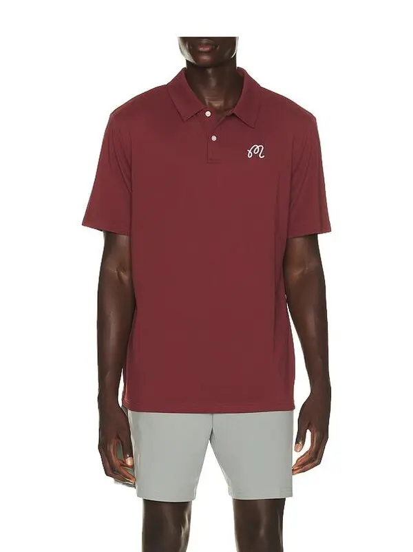 MALBON Fairway Polo In Brown - Raspberry Truffle
