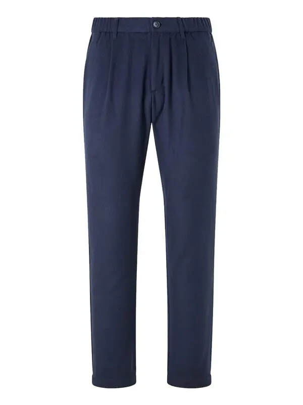 Herno Mélange Flannel Straight-leg Trousers - Blue