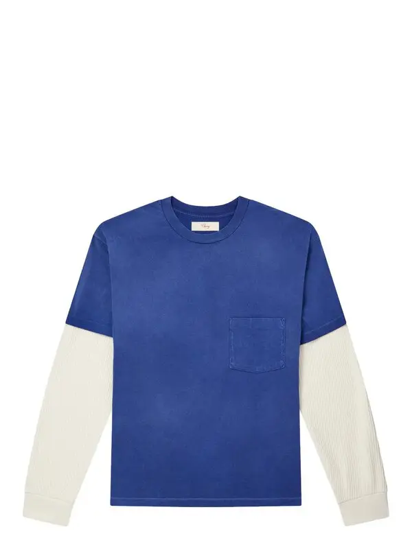 CHERRY LOS ANGELES Santa Fe Layered Printed Cotton-jersey T-shirt - Blue