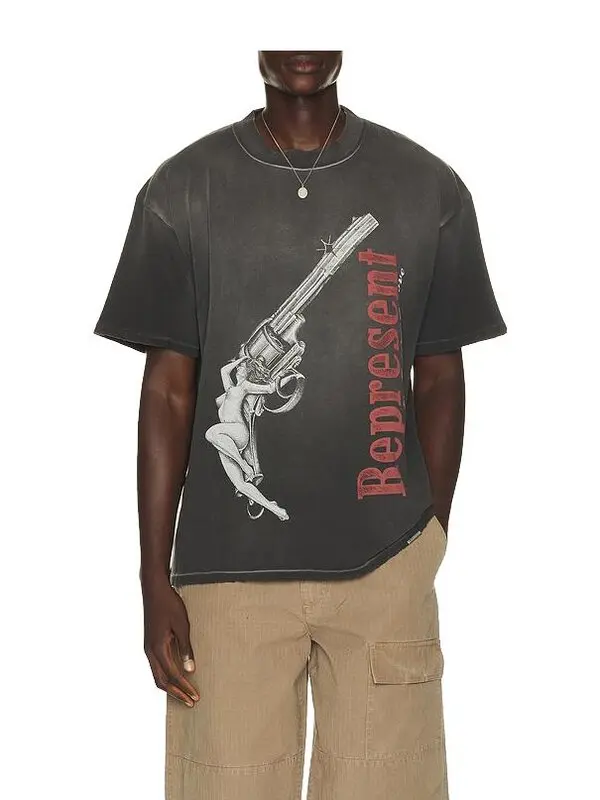 REPRESENT Loaded With Love Tee In Black - Stained Black