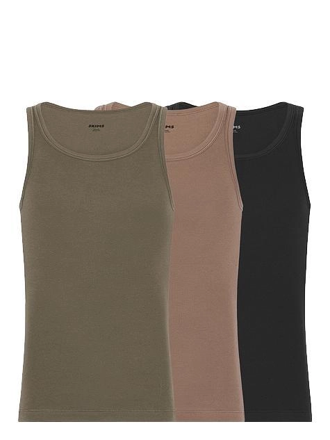 SKIMS Cotton Rib Tank 3-pack In Multi - Jungle Multi