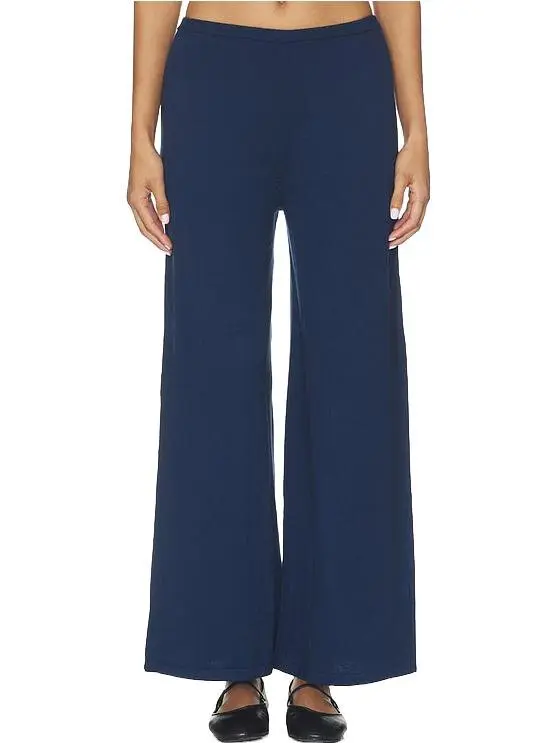 Eberjey Fine Gauge Wide Leg Pant - Navy
