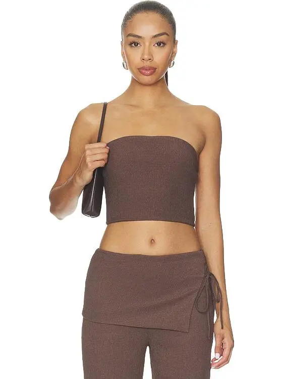Astr The Label Strapless Cropped Top - Truffle