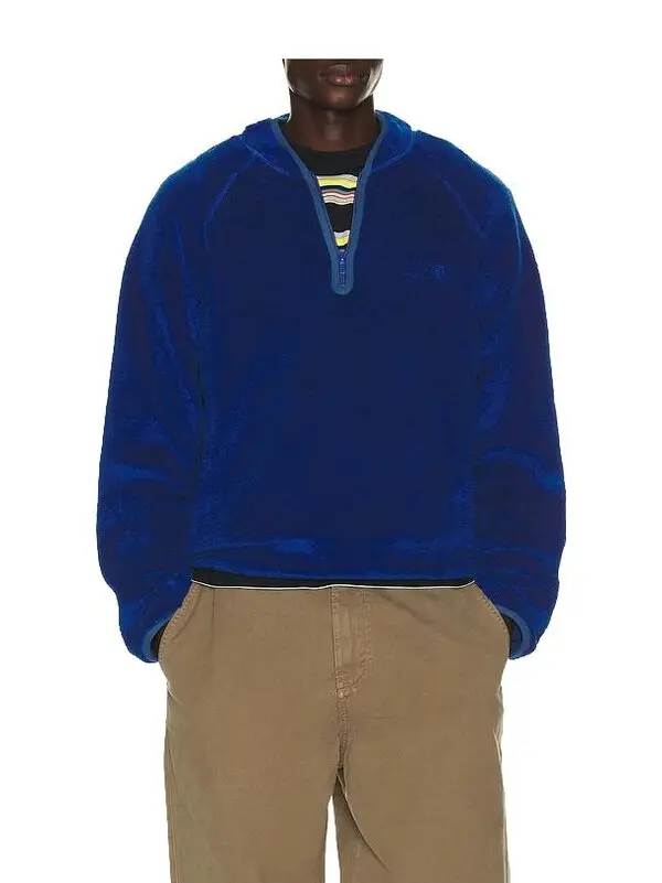 MAISON MARGIELA Half Zip Lightweight Fleece Sweatshirt - Blue