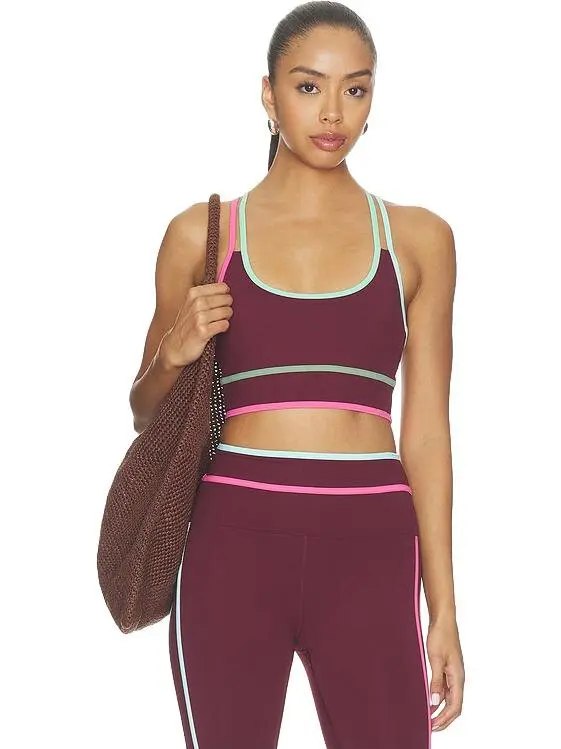 Beach Riot Anari Sports Bra In Wine - Raspberry Bloom