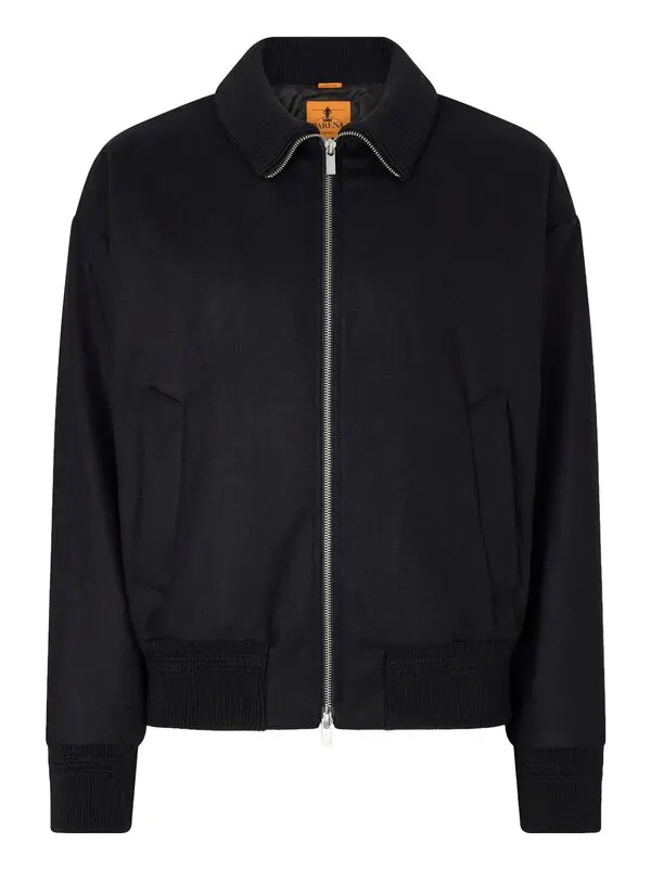 Barena Venezia Wool-blend Blouson Jacket With Stand Collar - Black