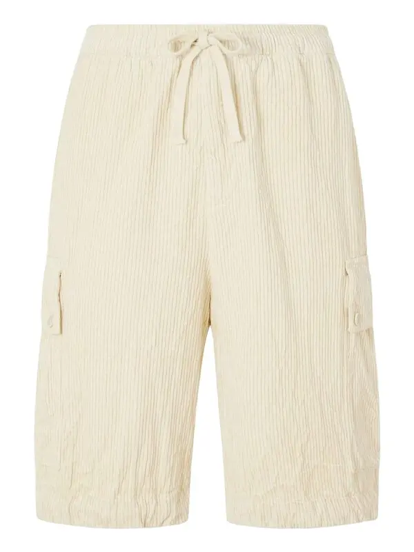 Barena Venezia Wide-leg Cotton-corduroy Cargo Shorts - Cream