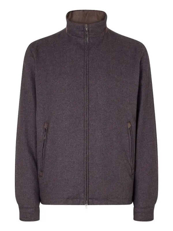 Herno Silk And Cashmere-blend Twill Bomber Jacket - Gray