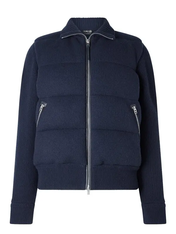 TOM FORD Slim-fit Quilted Wool Down Jacket - Blue
