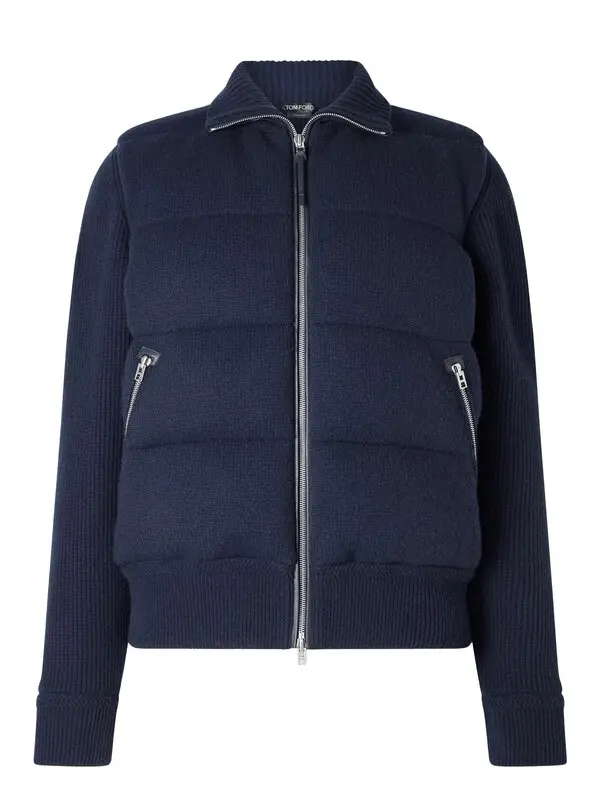 TOM FORD Quilted Wool Down Jacket - Navy