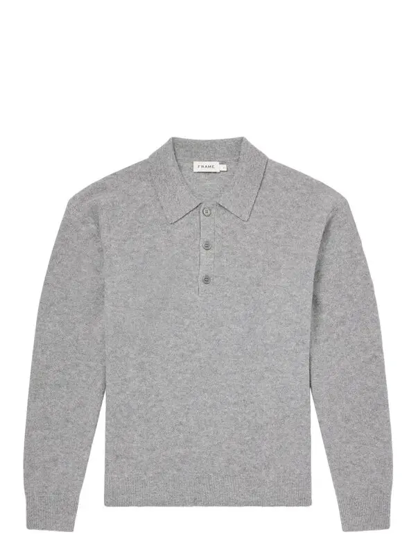 FRAME Wool Polo Sweater - Gray