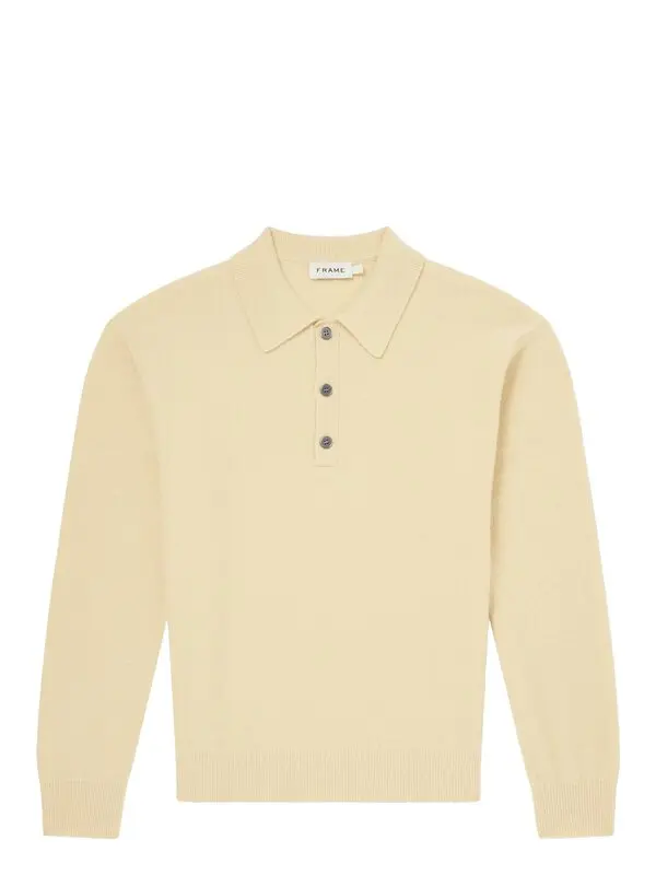 FRAME Wool Polo Sweater - Yellow