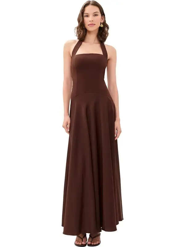RUNAWAY THE LABEL Odina Maxi Dress - Chocolate