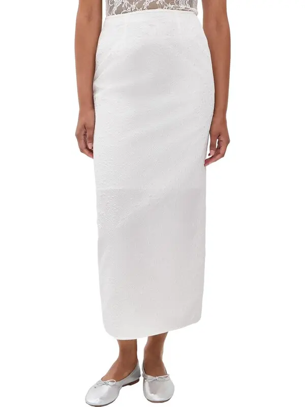 Cecilie Bahnsen Uka Floral Maxi Skirt - White