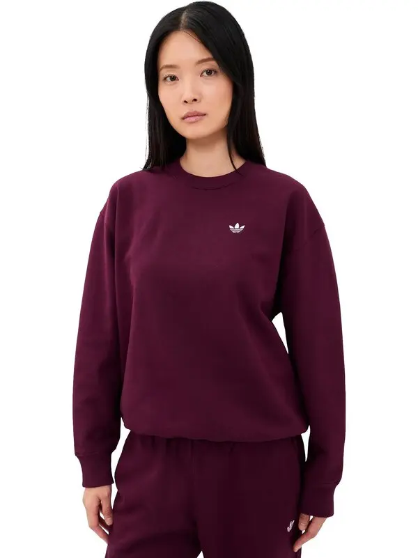 Adidas Essentials Fleece Crew Sweatshirt - Maroon