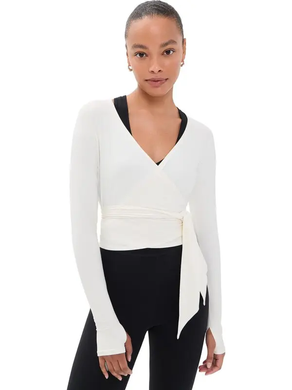 Splits59 Bella Airweight Lite Wrap Top - White