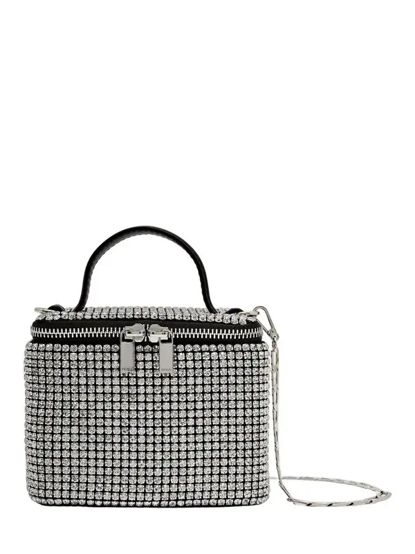 REISS Nova Crystal Vanity Bag - Silver
