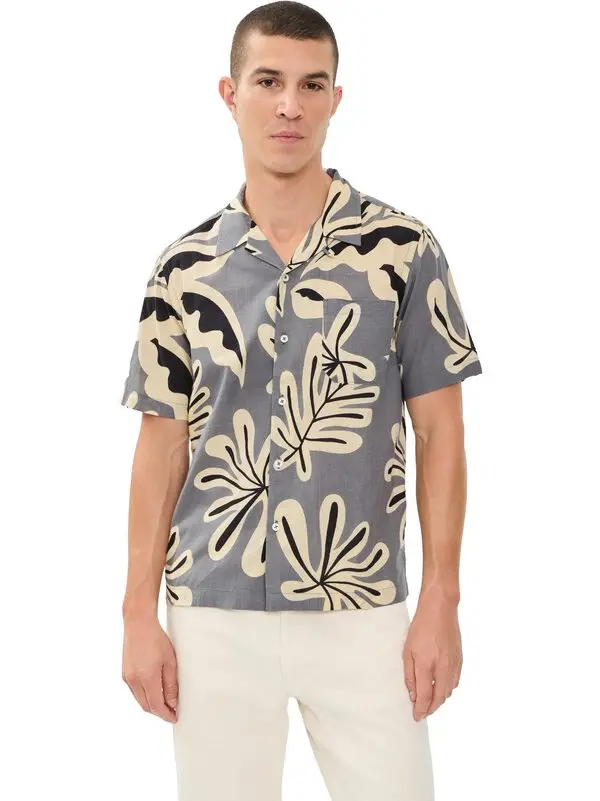 Universal Works Baja Print Road Shirt - Grey
