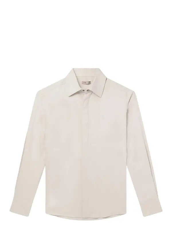 Herno Silk And Cashmere-blend Shirt - Green