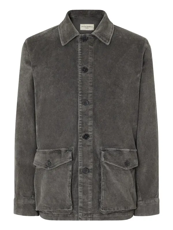 Officine Générale Suny Stretch-cotton Corduroy Jacket - Gray