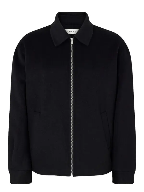 FRAME Wool-felt Blouson Jacket - Black
