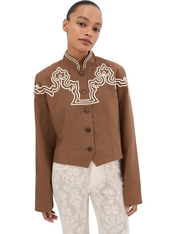 Alix Of Bohemia Clarke Clove Spur Jacket With Embellishments - Medium Brown