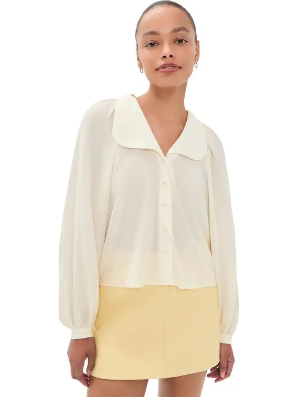 FRAME Silk Gala Shirt - Cream