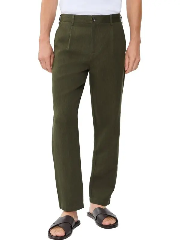 Rails Zimmer Herringbone Pleated Pants - Deep Olive