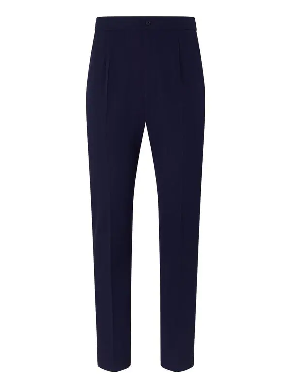 Dunhill Straight-leg Pleated Virgin Wool-twill Trousers - Blue