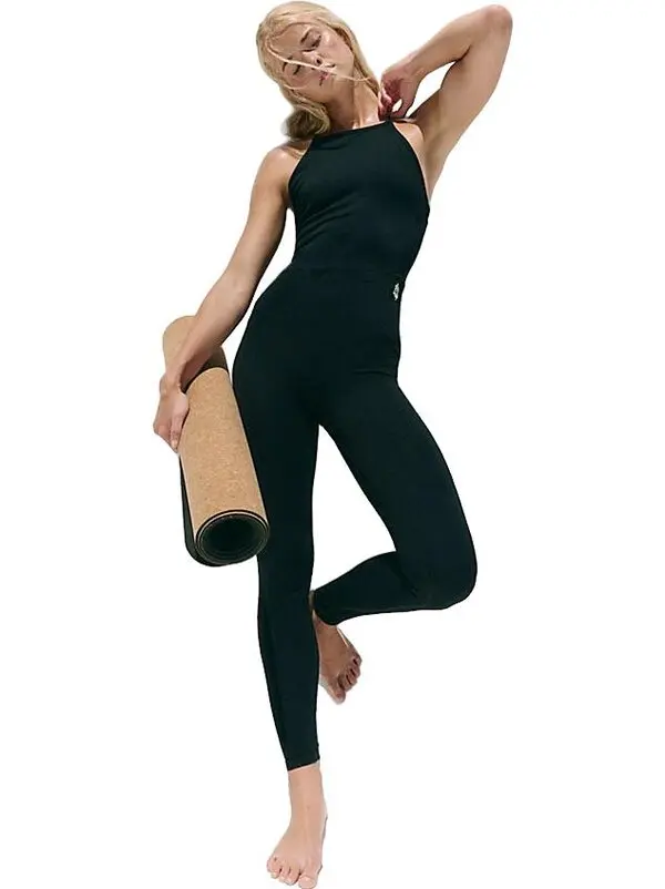 Free People Tighten Up Strappy Back One-piece - Black