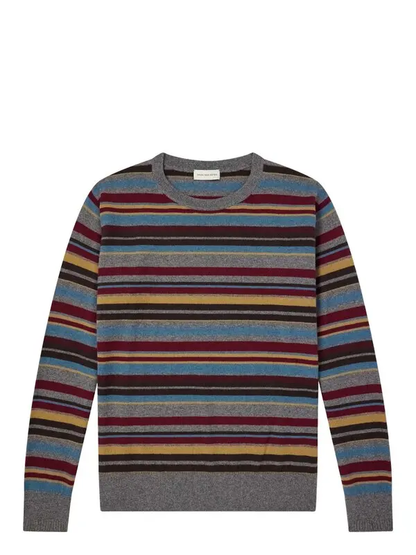 Dries Van Noten Striped Cashmere Sweater - Gray