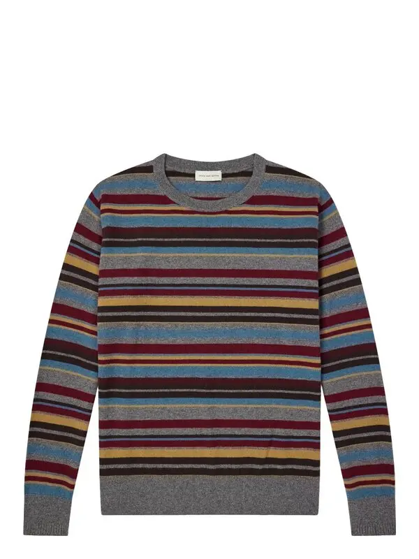 Dries Van Noten Striped Cashmere Sweater - Gray